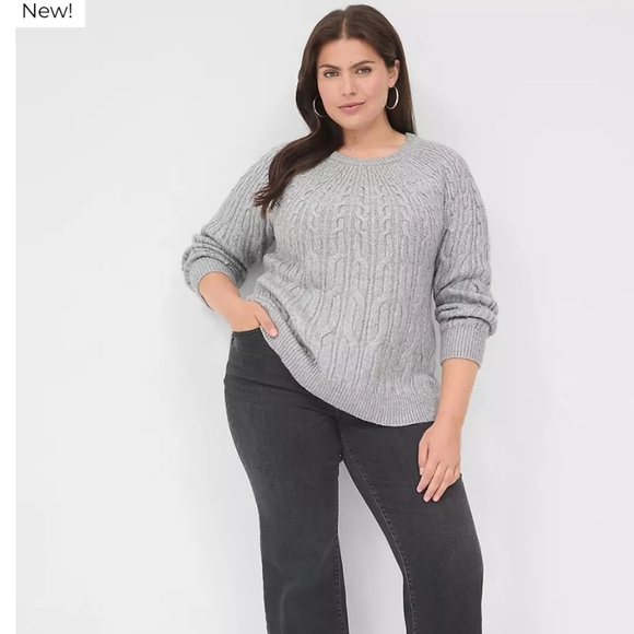 Lane Bryant | Sweaters | Lane Bryant Open Stitch Cable Knit Sweater ...